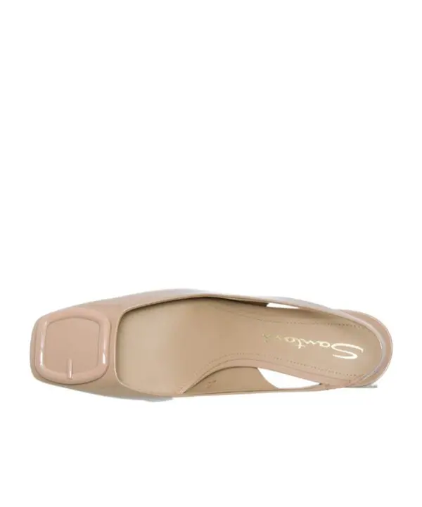 Santoni Slingback Square Toe Block Heel Pumps - Pink