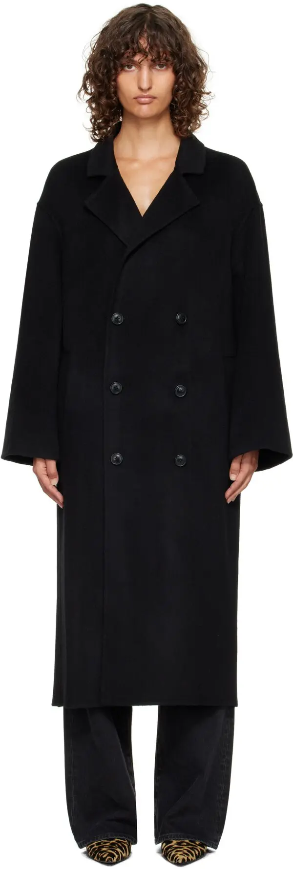 Loulou De Saison Double-breasted Wool Coat - Black