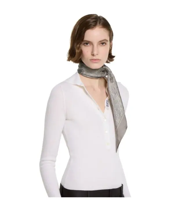Gucci Gg Carré Scarf - Light Gray