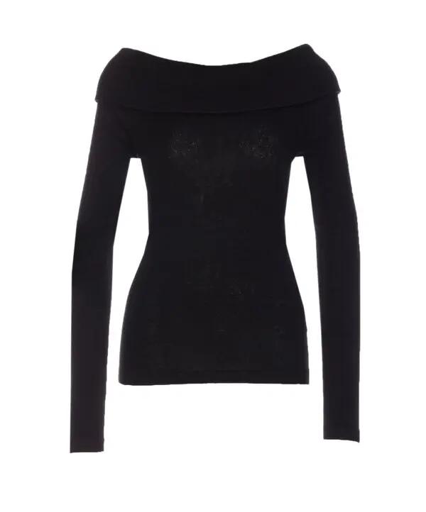 LISA YANG Claudina Off-shoulder T-shirt - Black