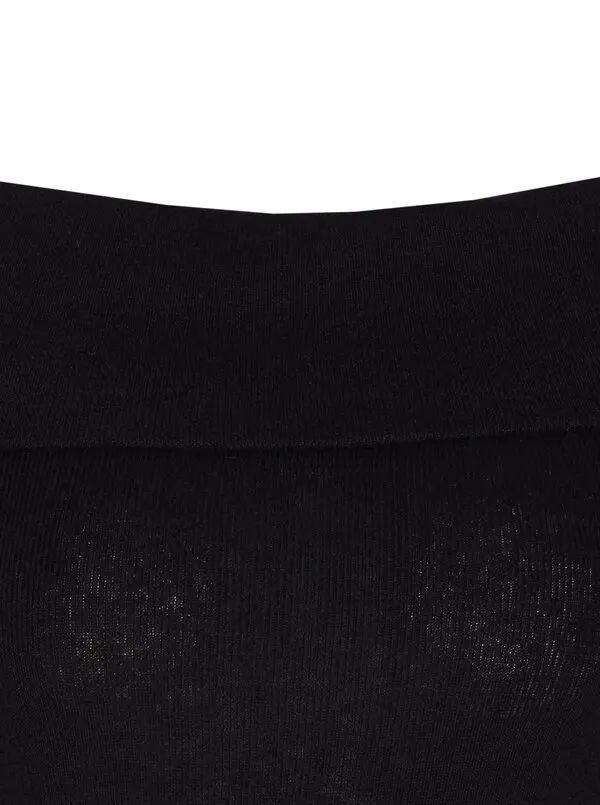 LISA YANG Claudina Off-the-shoulder Long-sleeve T-shirt - Black