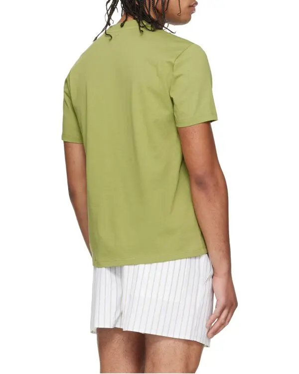 AMI Paris Crewneck T-shirt With Embroidered Logo - Green