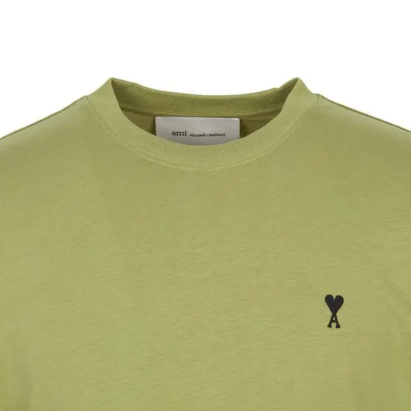 AMI Paris Crewneck T-shirt With Embroidered Logo - No