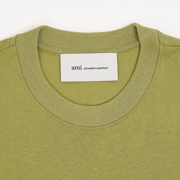 AMI Paris Crewneck T-shirt With Embroidered Logo - No