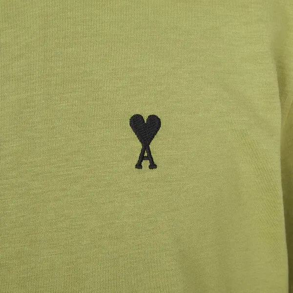 AMI Paris Crewneck T-shirt With Embroidered Logo - No