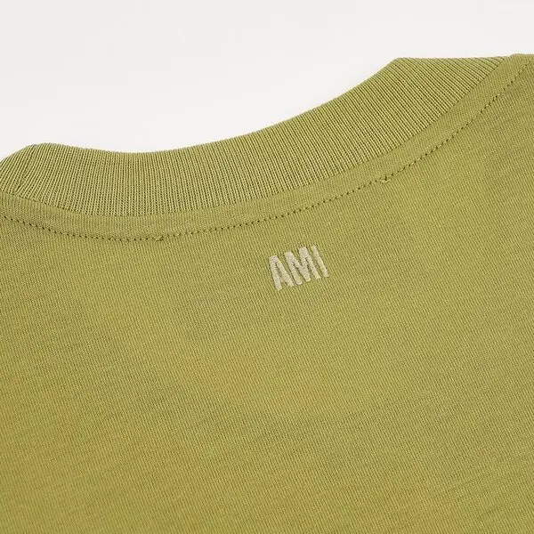 AMI Paris Crewneck T-shirt With Embroidered Logo - No