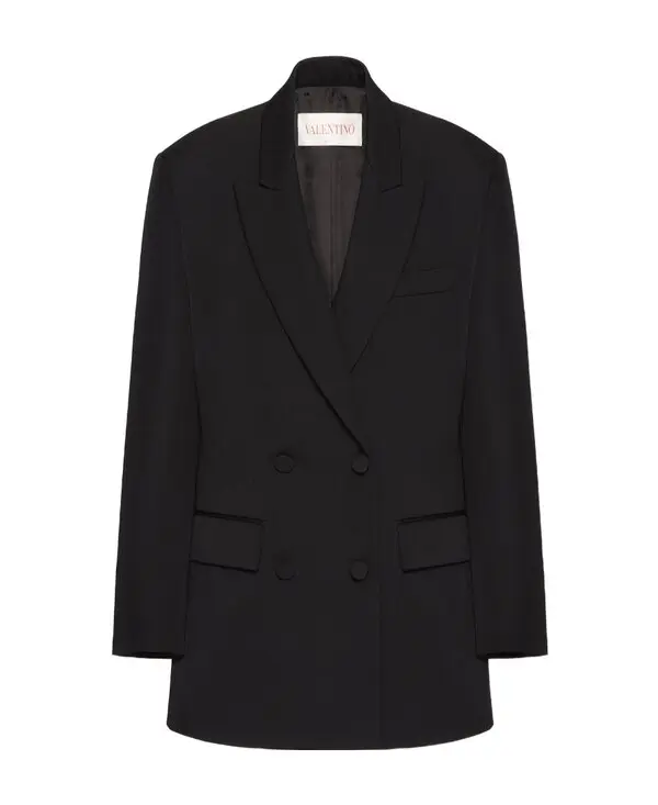 Valentino Garavani Double-breasted Long-sleeved Blazer - Black