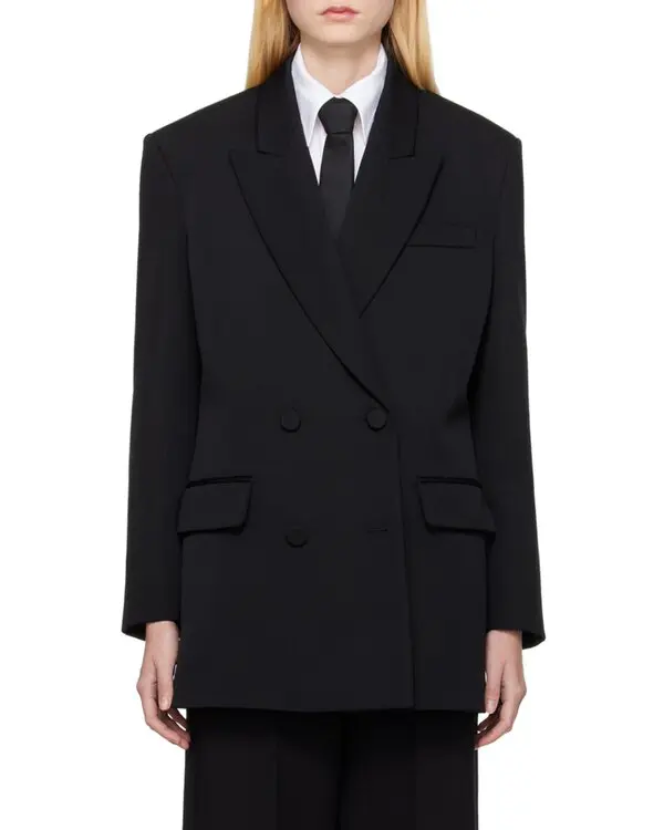Valentino Garavani Double-breasted Long-sleeved Blazer - Black