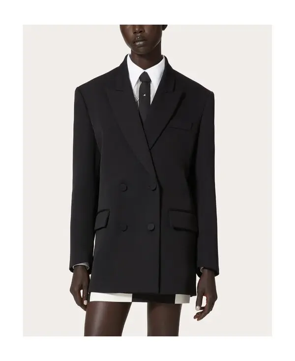 Valentino Garavani Double-breasted Long-sleeved Blazer - Black