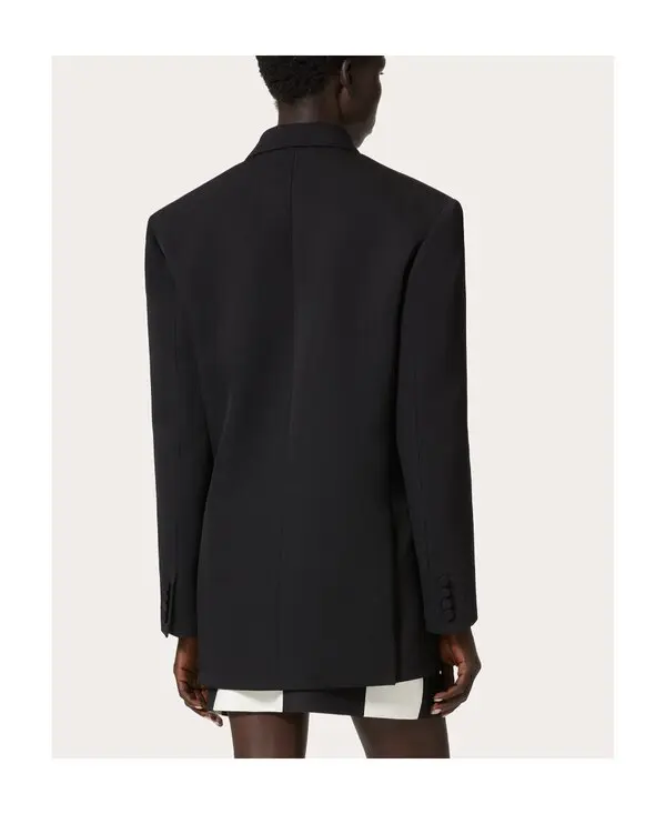 Valentino Garavani Double-breasted Long-sleeved Blazer - Black