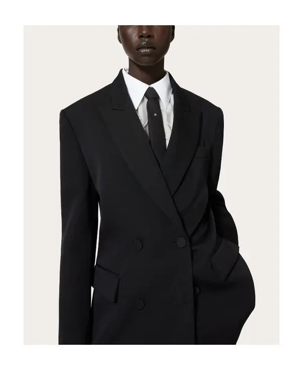Valentino Garavani Double-breasted Long-sleeved Blazer - Black