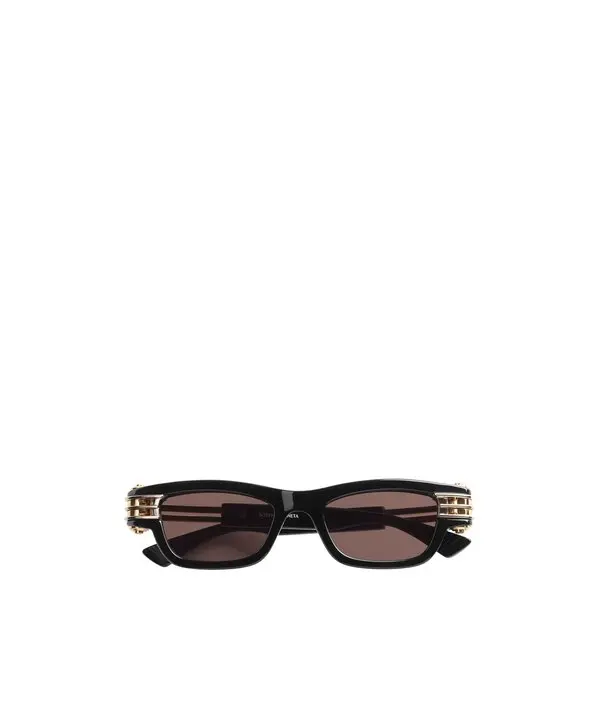 Bottega Veneta Rectangular Sunglasses - Black/gray