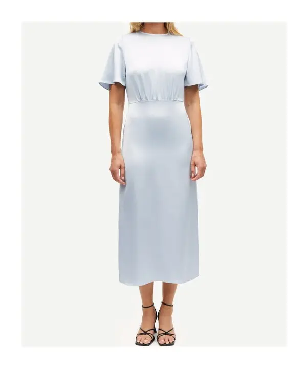 SAMSOE SAMSOE Short-sleeved Crewneck Dress With Slit Detail - Skyway