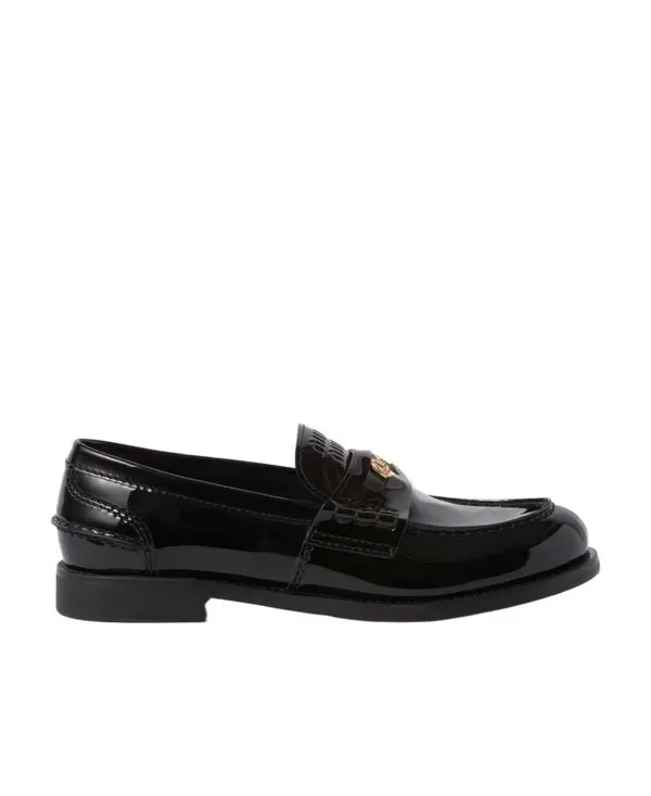 Miu Miu Round Toe Patent Loafers