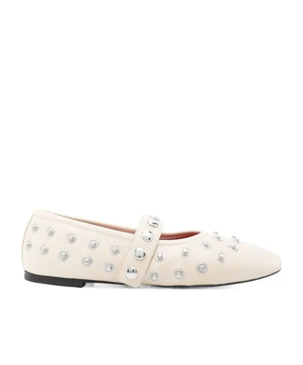 Stella McCartney Ryder Stud Embellished Ballet Flats - White