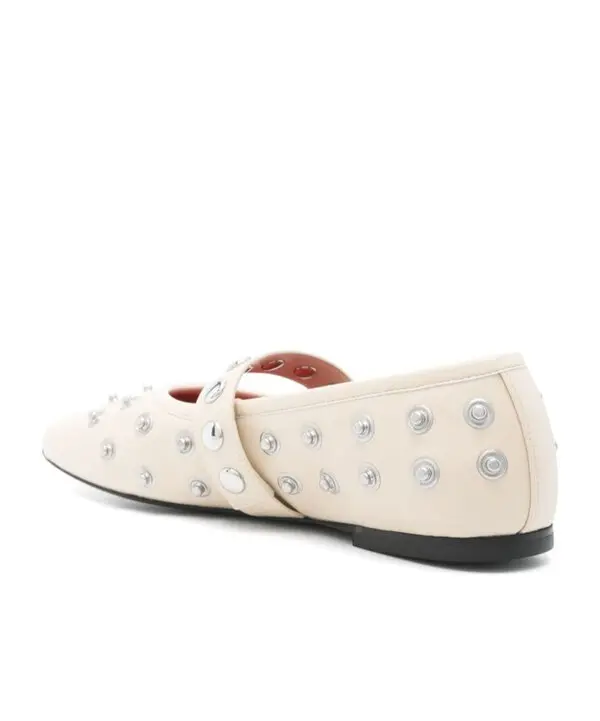 Stella McCartney Ryder Stud Embellished Ballet Flats - White