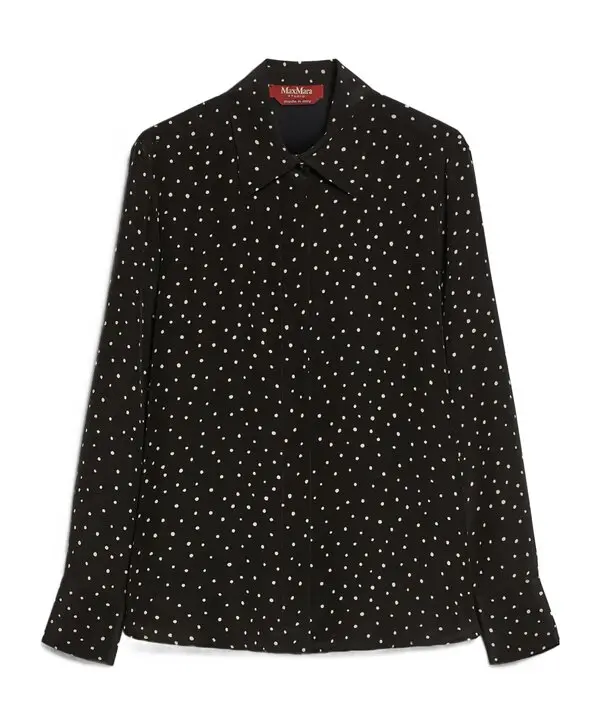 Max Mara Printed Silk Shirt With Gemstone Buttons