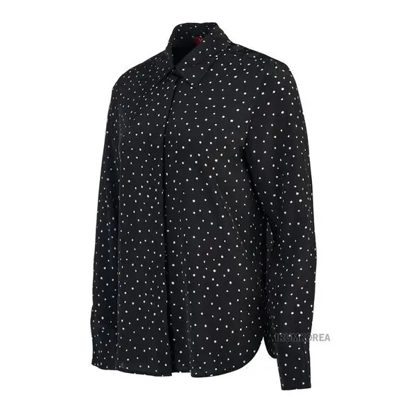 Max Mara Printed Silk Shirt With Gemstone Buttons