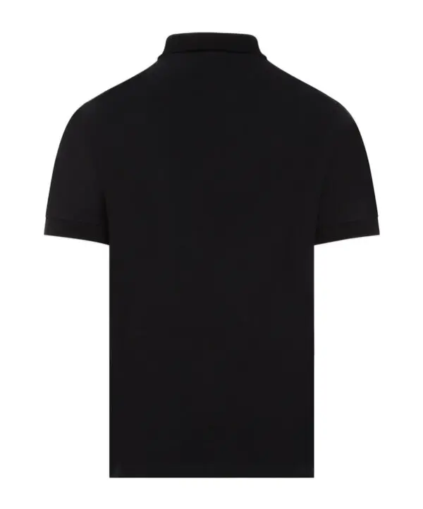Stone Island Logo Patch Short Sleeve Polo Shirt - Black