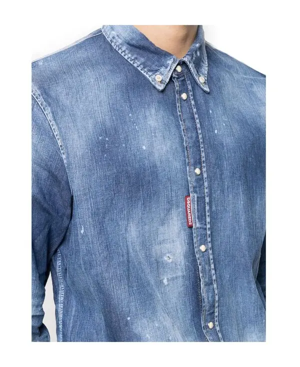 Dsquared2 Distressed Effect Denim Shirt