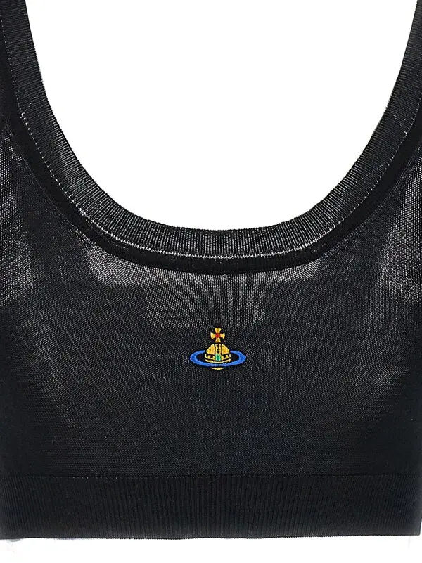 VIVIENNE WESTWOOD Logo Embroidered Cropped Top