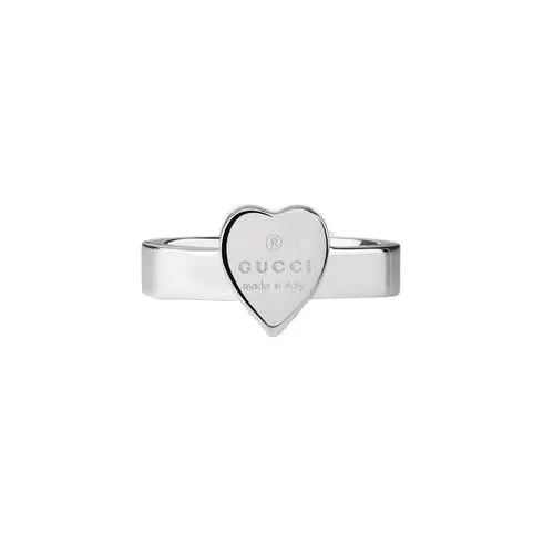 Gucci Heart Pendant Ring - White