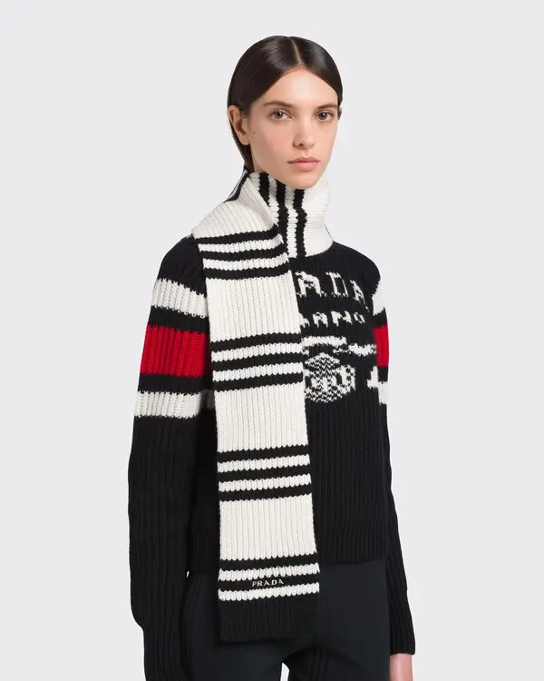 Prada Logo Cashmere Scarf
