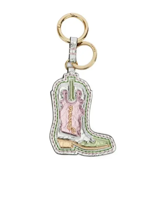 GANNI Logo Lettering Boot Shape Keyring - Color