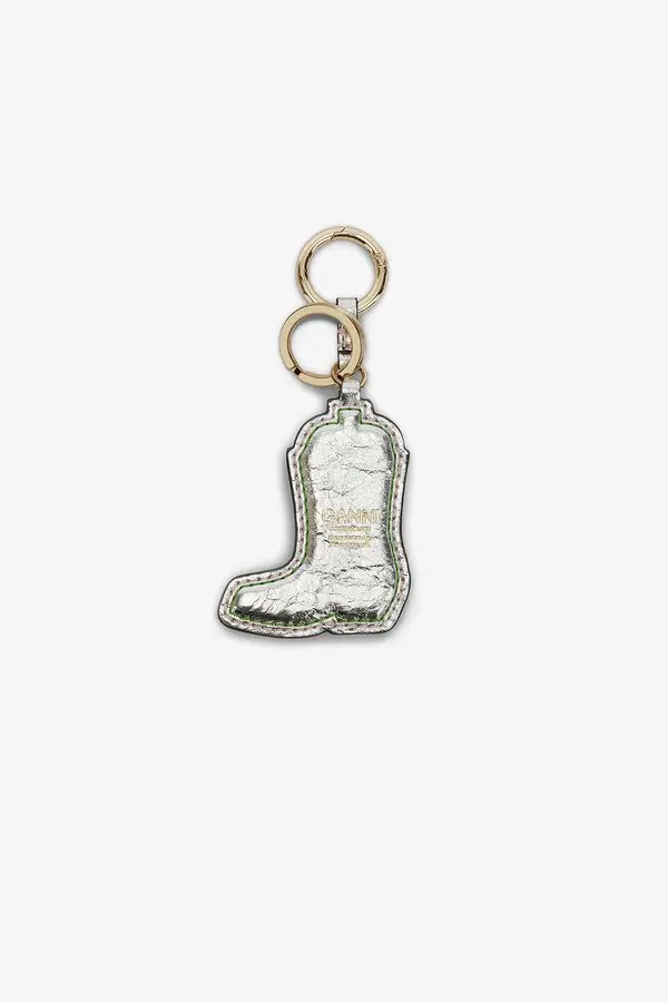 GANNI Logo Lettering Boot Shape Keyring - Color