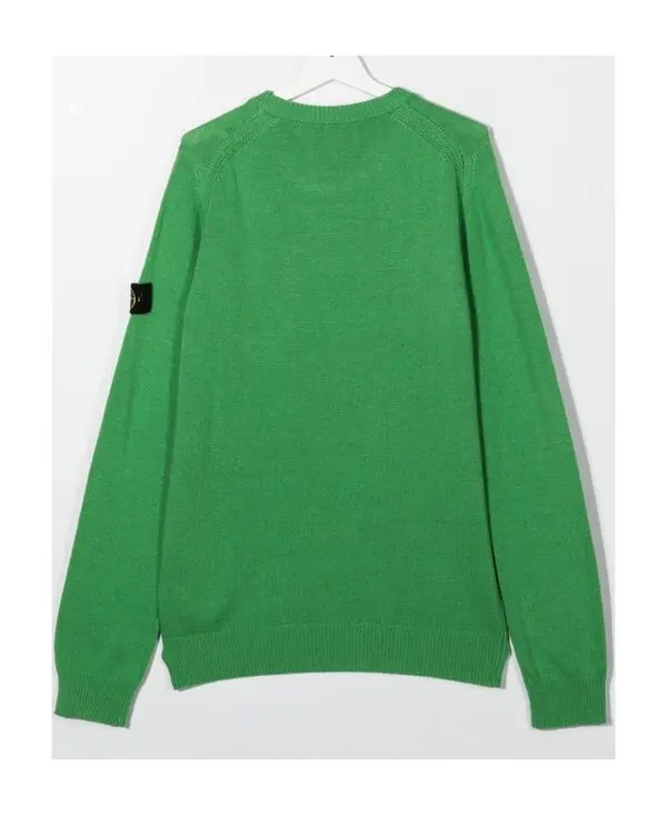 Stone Island Round Neck Long Sleeve Sweater - Green