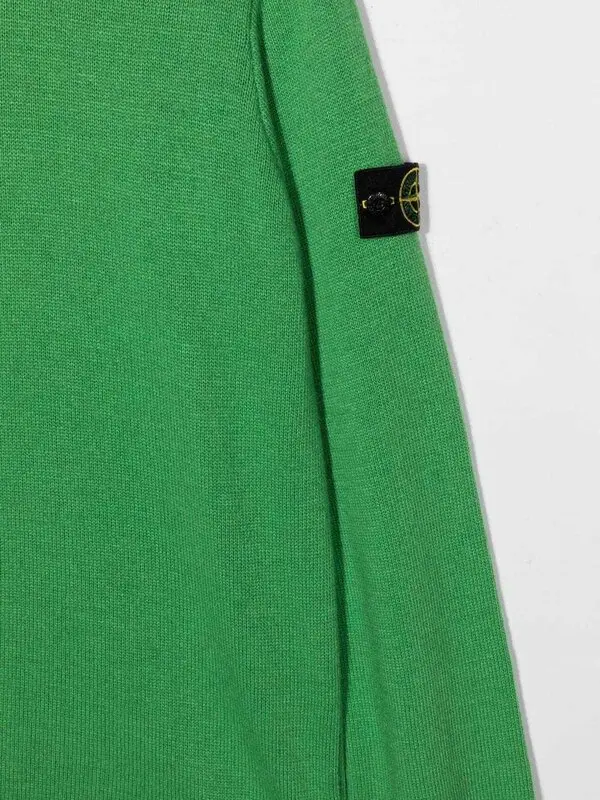 Stone Island Round Neck Long Sleeve Sweater - Green