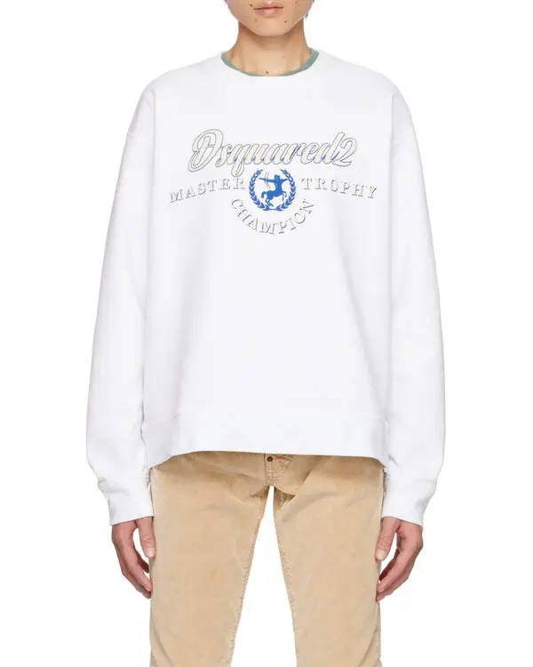 Dsquared2 Crewneck Sweatshirt With Champion Print - White