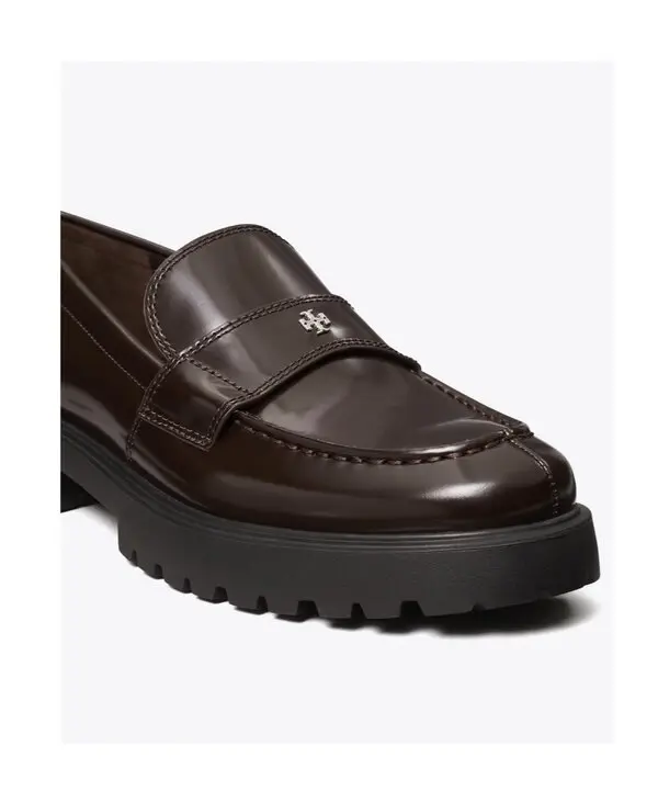 Tory Burch Logo-plaque Lug Sole Loafers - Cocoa