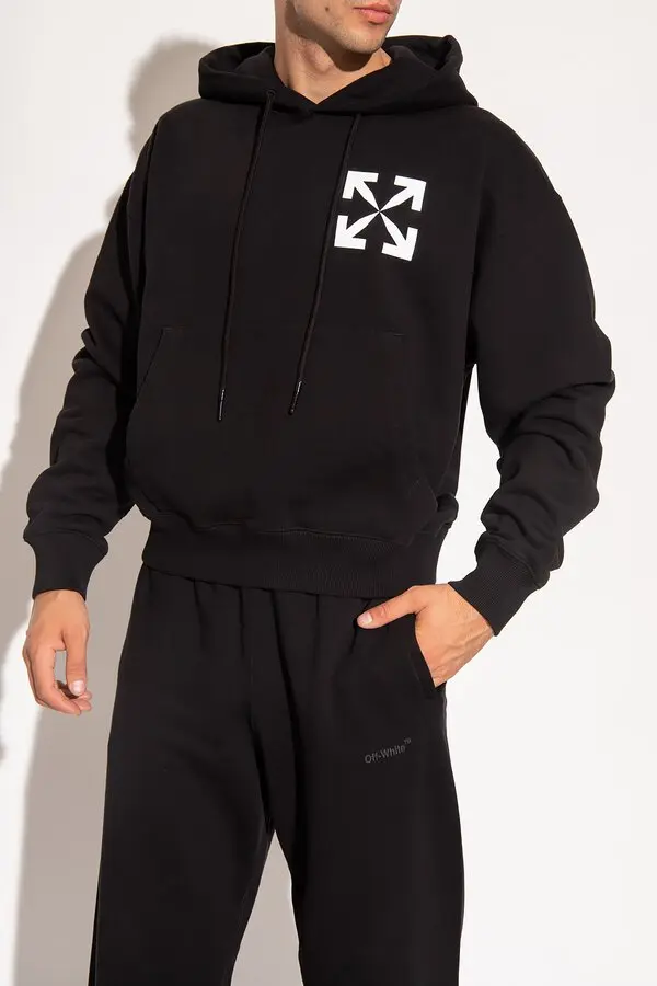 Off-White Arrows Logo Print Cotton Hoodie