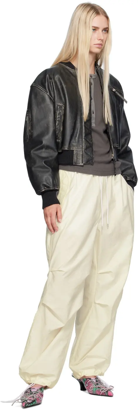 Acne Studios Wide-leg Drawstring Trousers With Frill Detail