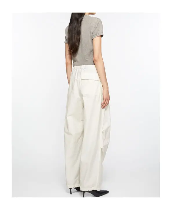 Acne Studios Wide-leg Drawstring Trousers With Frill Detail