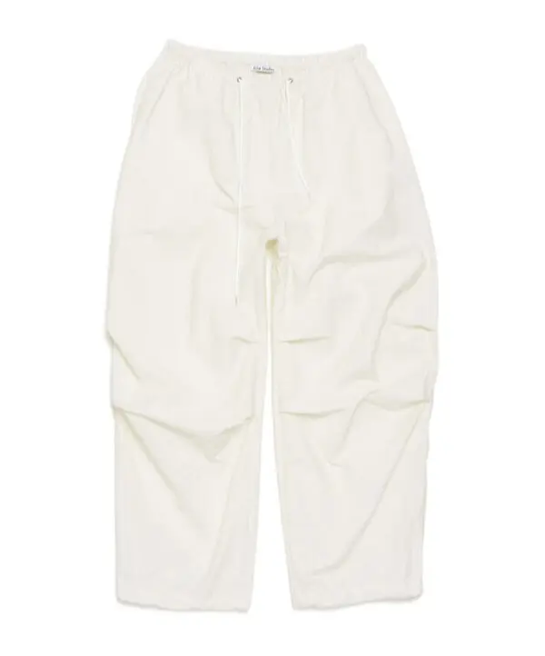 Acne Studios Wide-leg Drawstring Trousers With Frill Detail