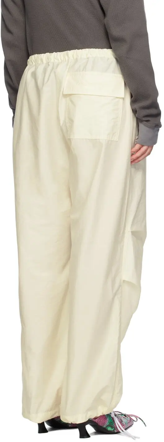 Acne Studios Wide-leg Drawstring Trousers With Frill Detail
