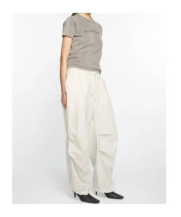 Acne Studios Wide-leg Drawstring Trousers With Frill Detail