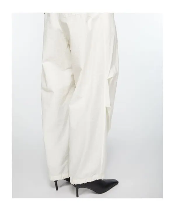 Acne Studios Wide-leg Drawstring Trousers With Frill Detail