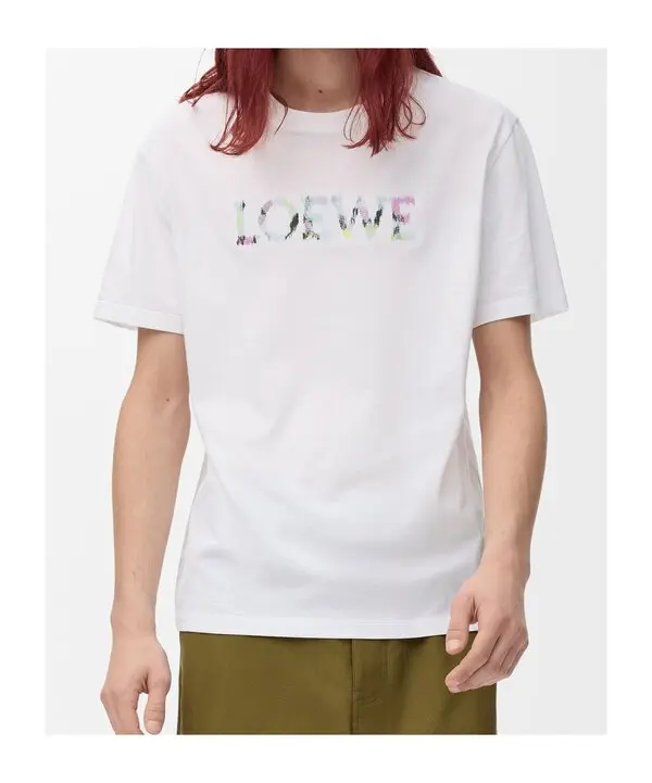 Loewe Logo Embroidered Relaxed Fit T-shirt - White