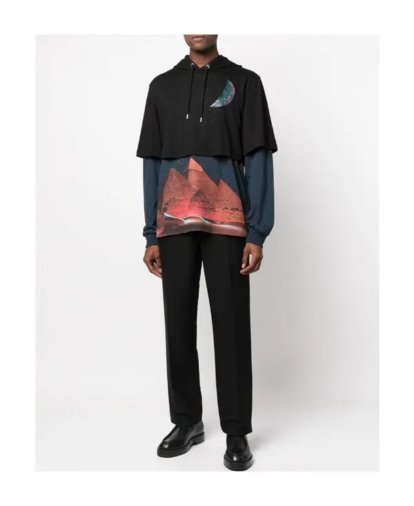 LANVIN Sci-fi Print Layered Hoodie