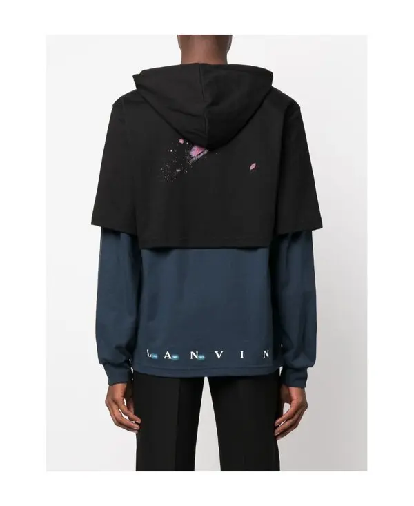 LANVIN Sci-fi Print Layered Hoodie