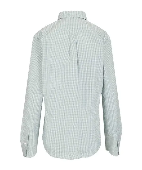 Miu Miu Logo Embroidered Checked Shirt