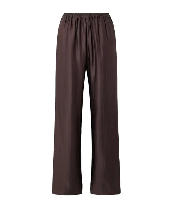 Loulou De Saison Kadala Patchwork Straight-leg Casual Pants - Dark Brown