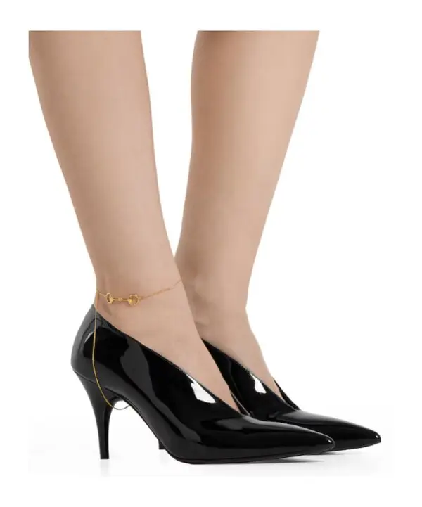 Gucci 97 Pointed Toe Pumps With Chain Embellishment