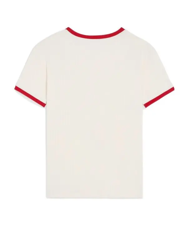 Celine Regular T-shirt In Ribbed Cotton Jersey