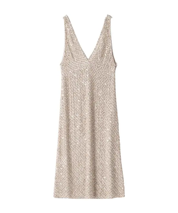 Miu Miu Embroidered Chiffon Dress - Silver