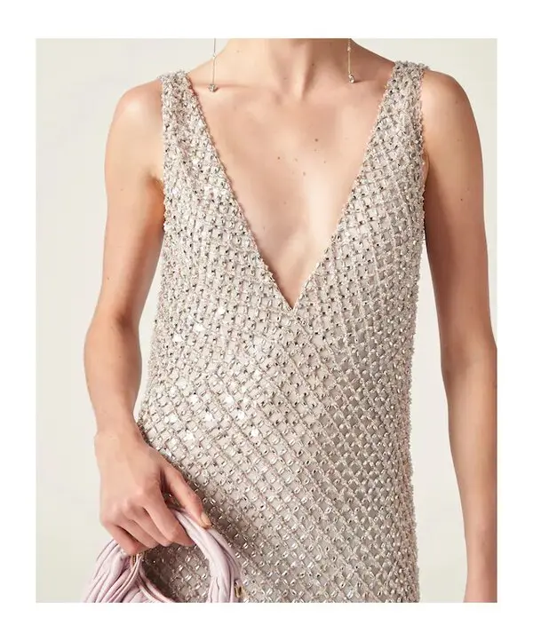Miu Miu Embroidered Chiffon Dress