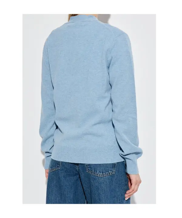 Play Comme Des Garcon Long Sleeve Cardigan - Light Blue